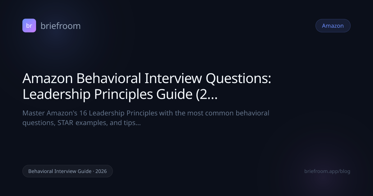 Amazon Behavioral Interview Questions: Leadership Principles Guide ...