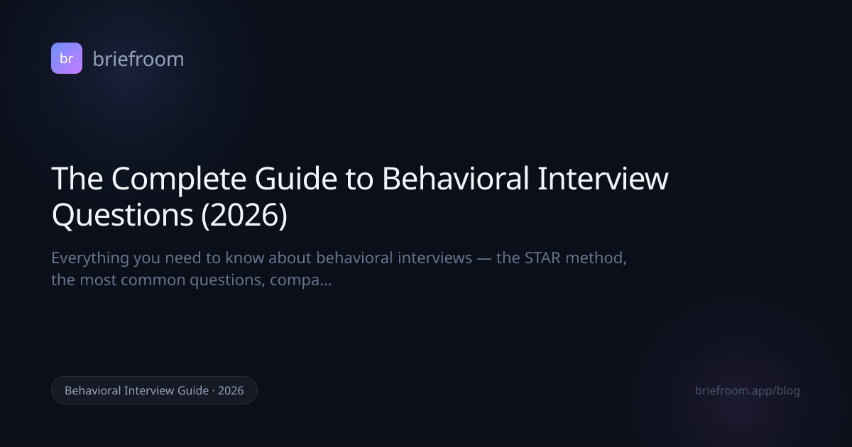 The Complete Guide to Behavioral Interview Questions (2026) | BriefRoom