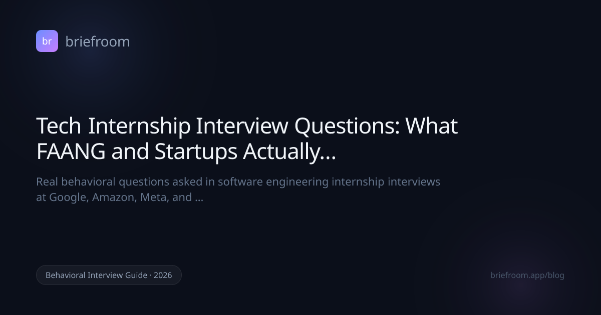 Tech Internship Interview Questions: What FAANG and Startups Actually ...
